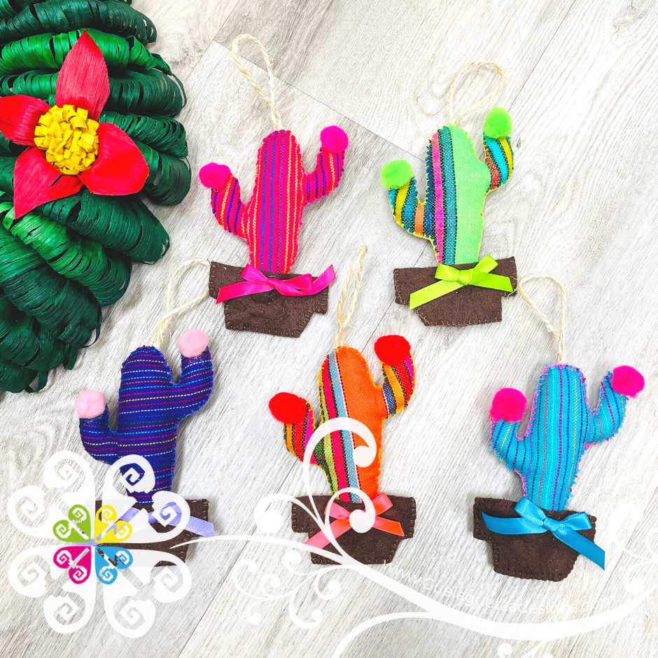 Set of 6 Cambray Cactus - Mexican Ornaments – Guelaguetza Designs