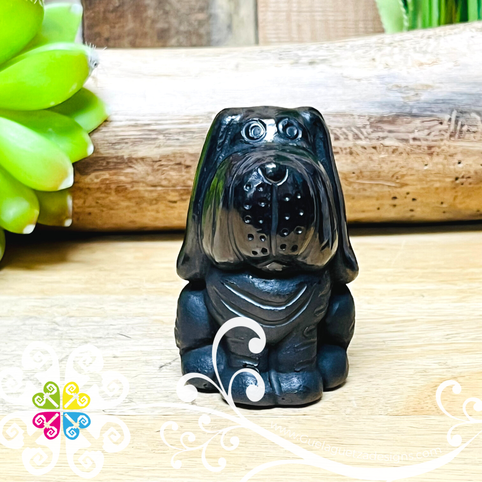 Mini Bloodhound Puppy Black Clay Figure - Barro Negro Oaxaca ...