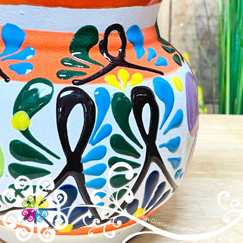 Small Engobe Clay Pitcher - Jarro – Guelaguetza Designs
