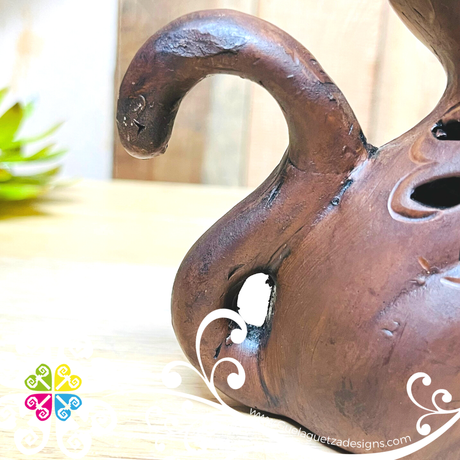 Small Cabezon Cat Brown Clay - Barro Cafe Oaxaca – Guelaguetza Designs