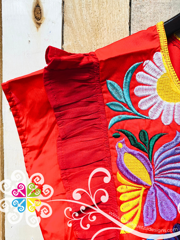 Red Tehuana Bonita Dress – Guelaguetza Designs