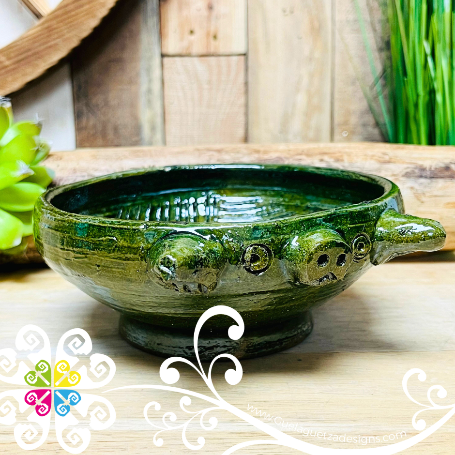 Medium Molcajete Puerquito - Barro Vidriado Oaxaca – Guelaguetza Designs