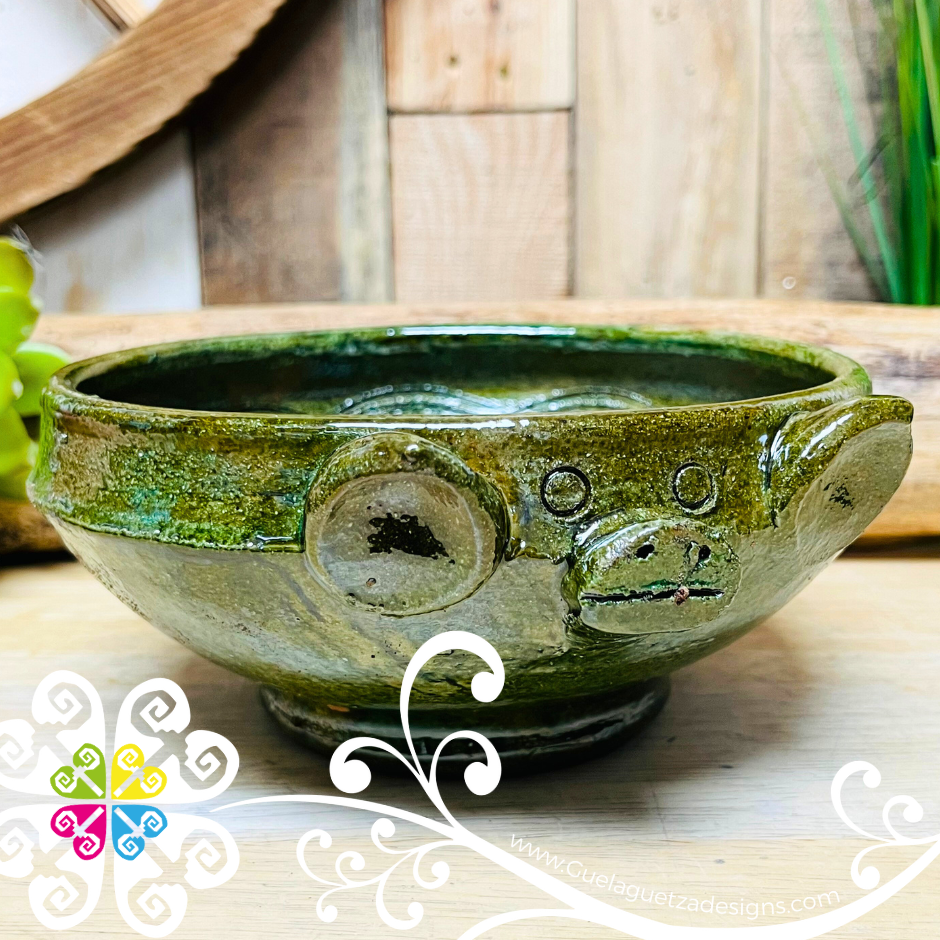 Large Molcajete Puerquito - Barro Vidriado Oaxaca – Guelaguetza Designs