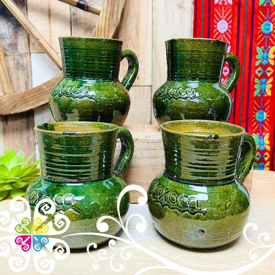 Set of 4 Jarrito Cafetero - Barro Vidriado Oaxaca – Guelaguetza Designs