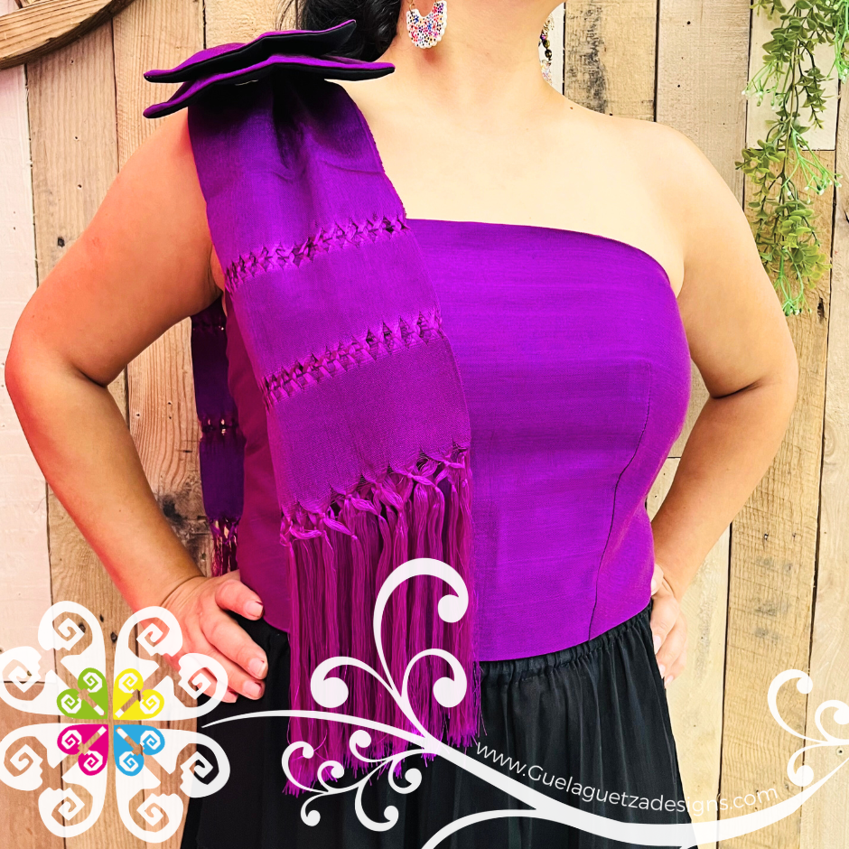 Small Amaia Rebozo Articela Silk Bow Top - Women Tops – Guelaguetza Designs