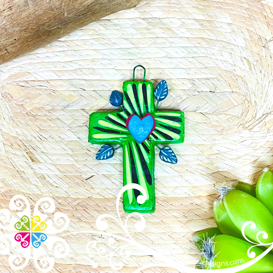 Mini Cruz Arbol de la Vida - Heart Design - Barro Cocido – Guelaguetza ...