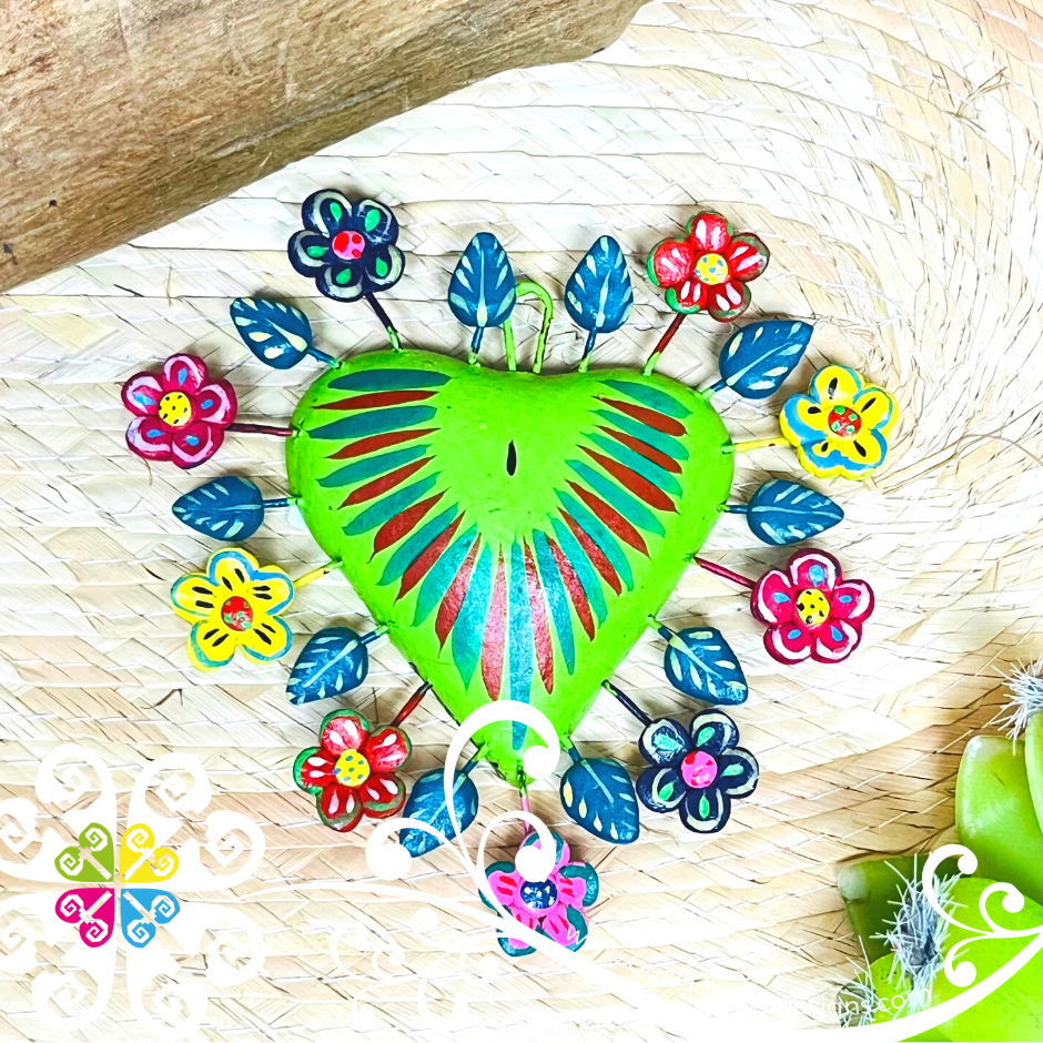 Mini Painted Heart - Corazon de la Vida - Barro Cocido – Guelaguetza ...