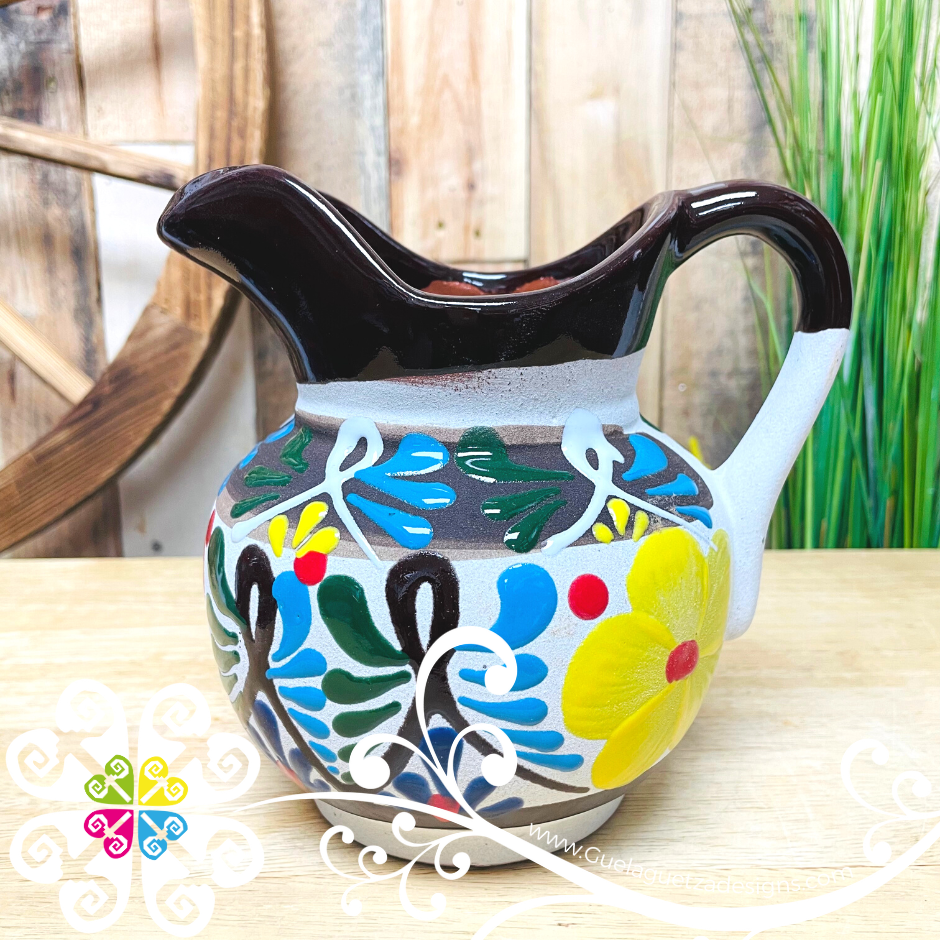 Small Engobe Clay Pitcher - Jarro – Guelaguetza Designs