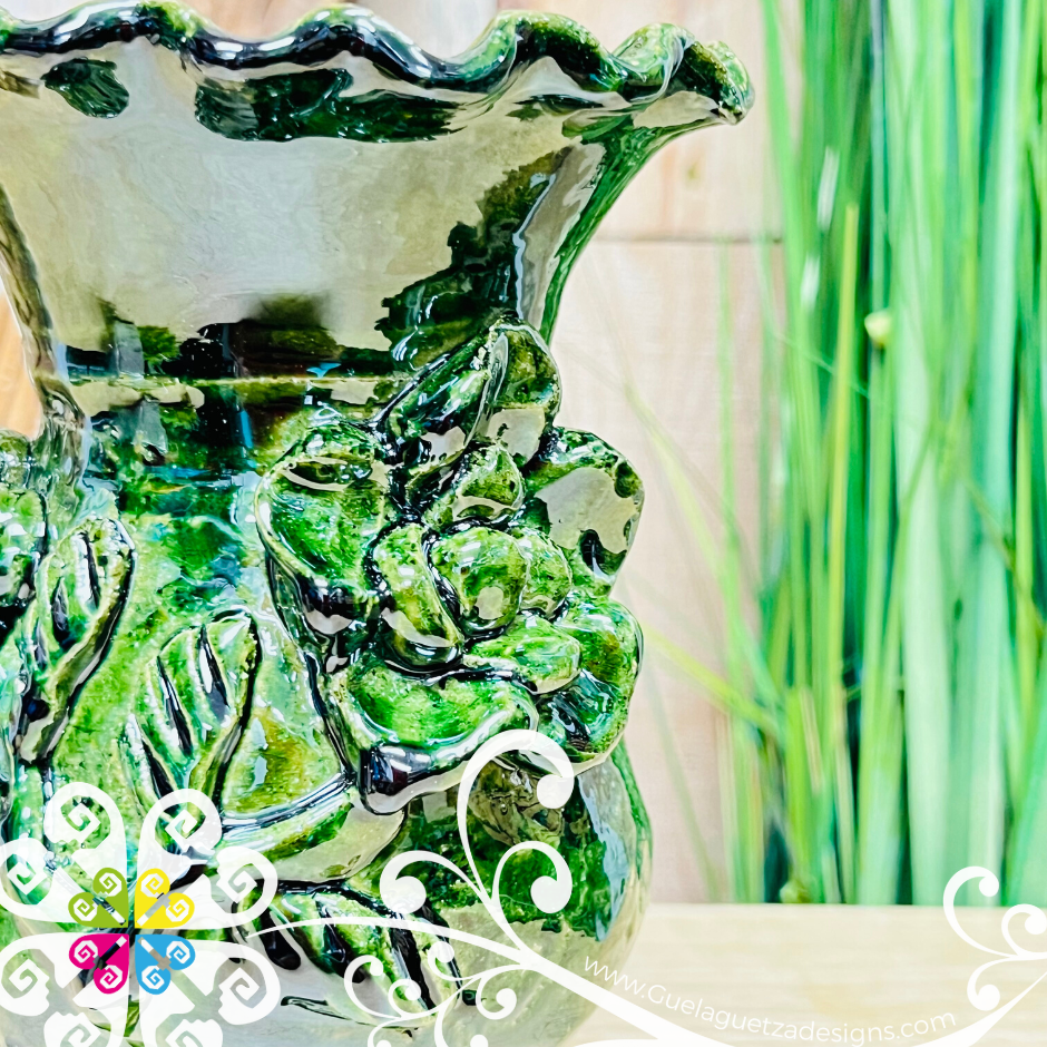 Medium Vase - Barro Vidriado Oaxaca – Guelaguetza Designs