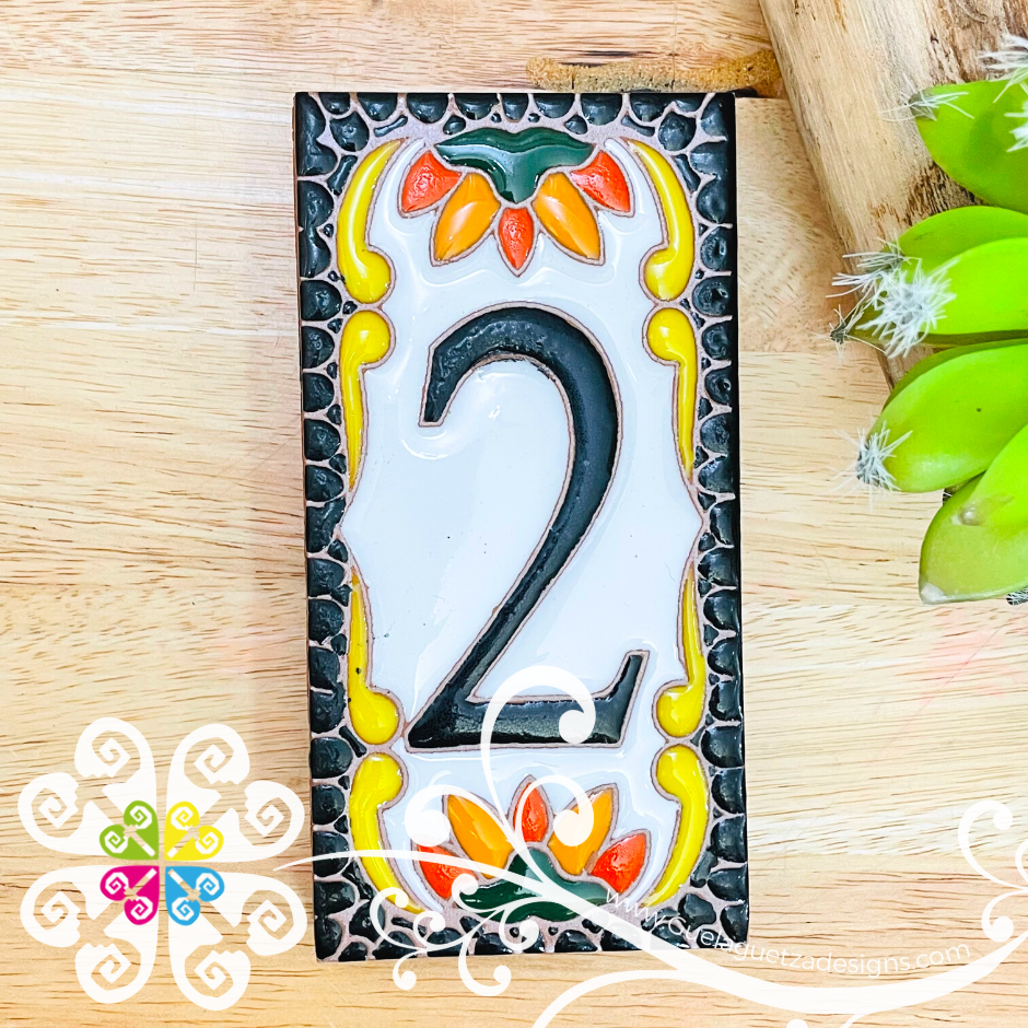 Honeycomb Mexican House Numbers - Tiles Numbers – Guelaguetza Designs