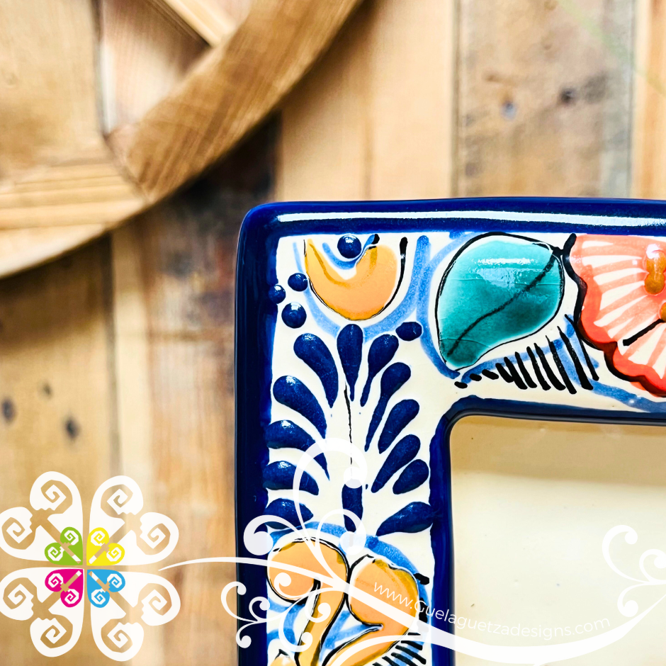 Multicolor Talavera Picture Frame - Mexican Home Decor – Guelaguetza ...
