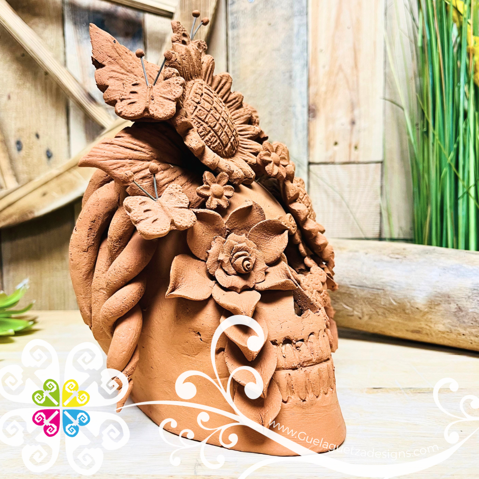 Large Sunflower Skull - Capula Clay Home – Guelaguetza Designs