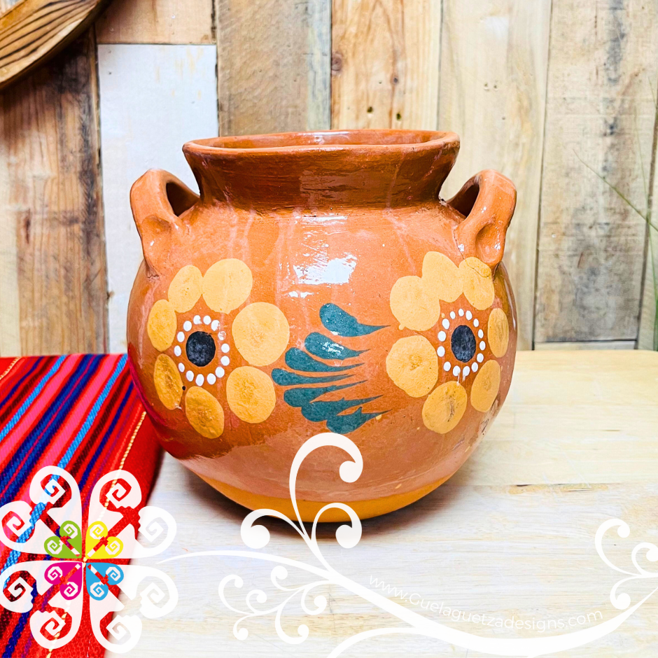 Small Olla de Barro Con Tapa Corona de Flores – Guelaguetza Designs