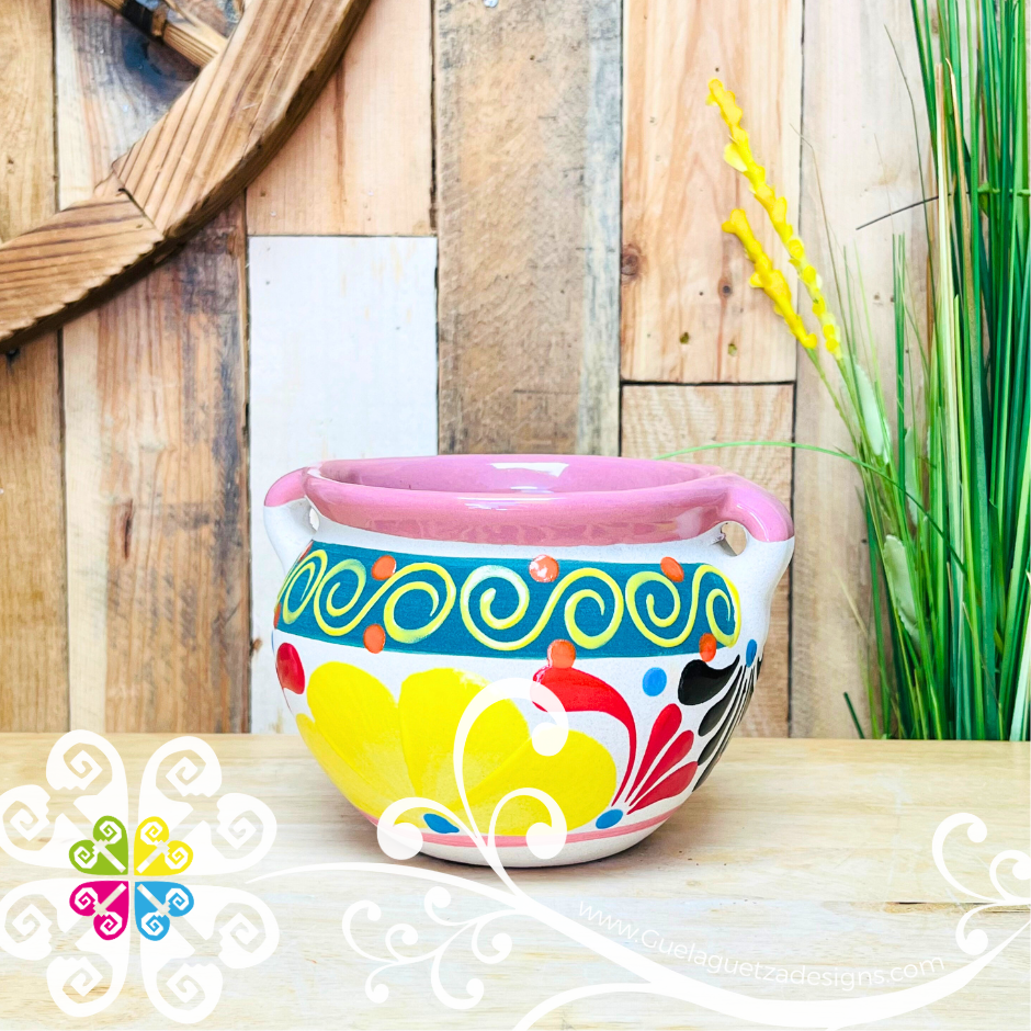 Small Macetera Flor - Maceta Barro – Guelaguetza Designs