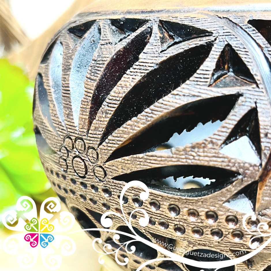 Large Calado Cantarito Vase - Barro Café Oaxaca – Guelaguetza Designs