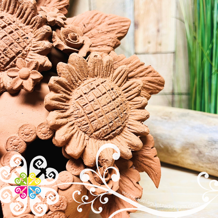 Large Sunflower Skull - Capula Clay Home – Guelaguetza Designs