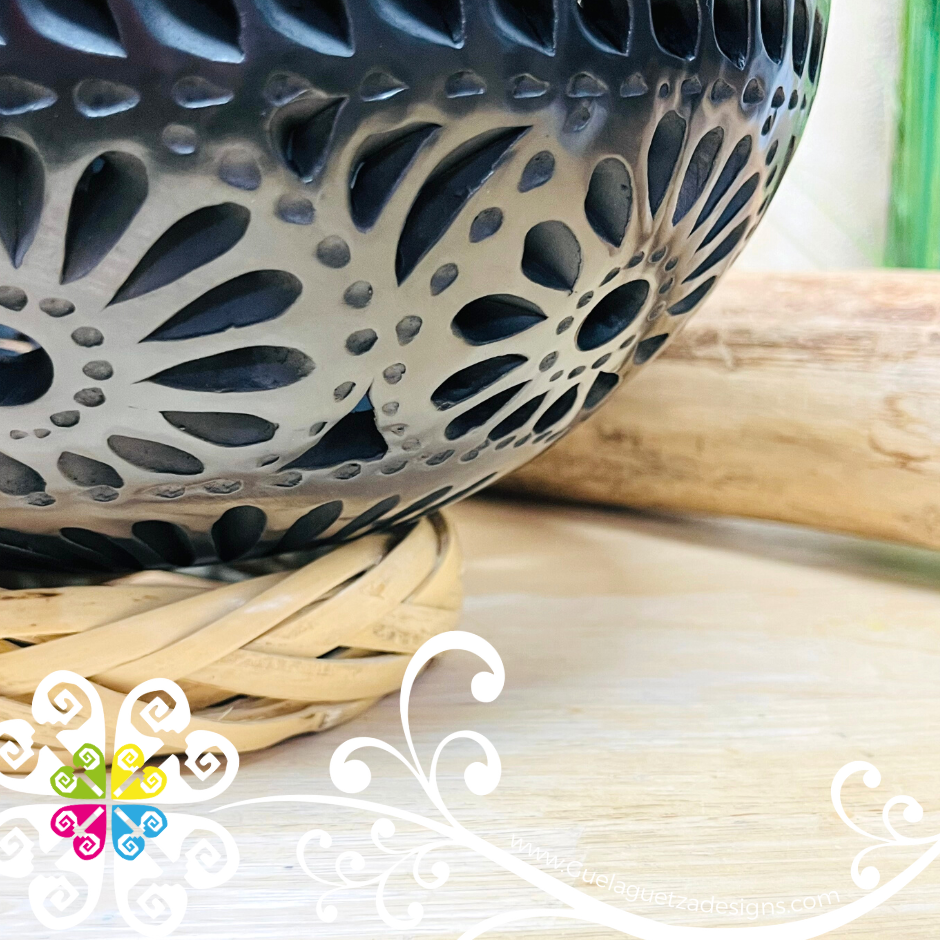 Jumbo Cantarito Black Clay Vase - Barro Negro Oaxaca – Guelaguetza Designs