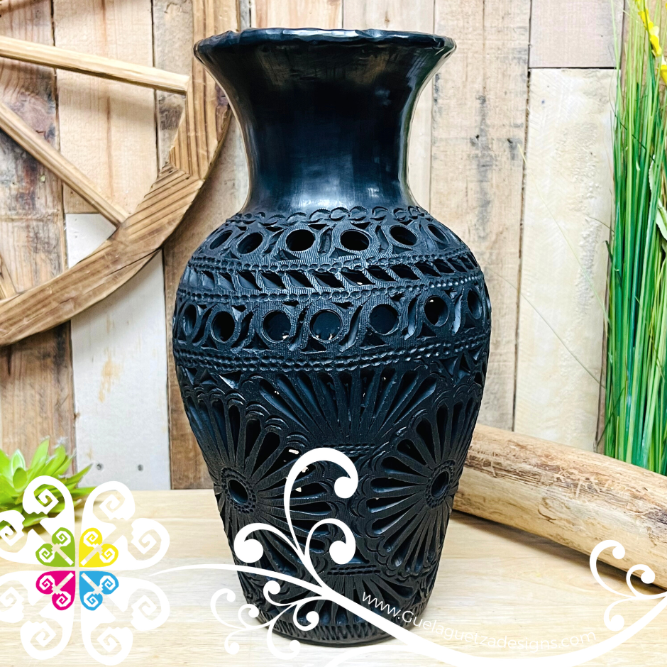 Extra Large Black Clay Vase - Barro Negro Oaxaca – Guelaguetza Designs