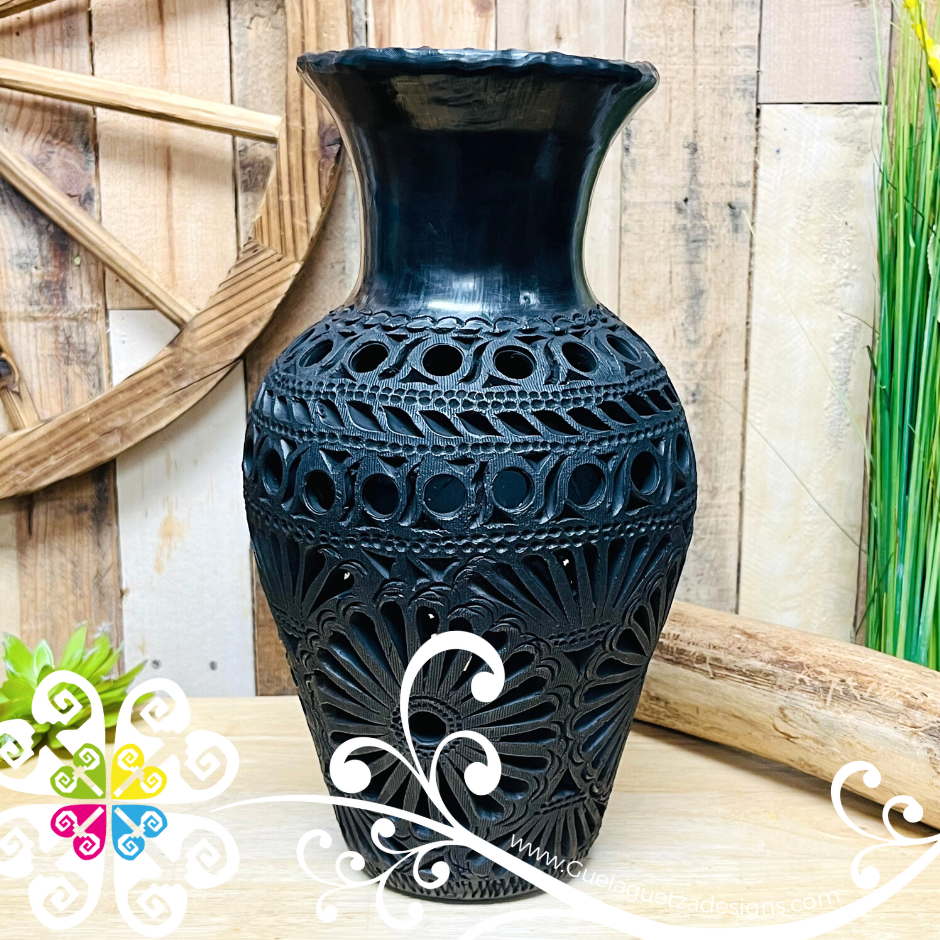 Extra Large Black Clay Vase - Barro Negro Oaxaca – Guelaguetza Designs
