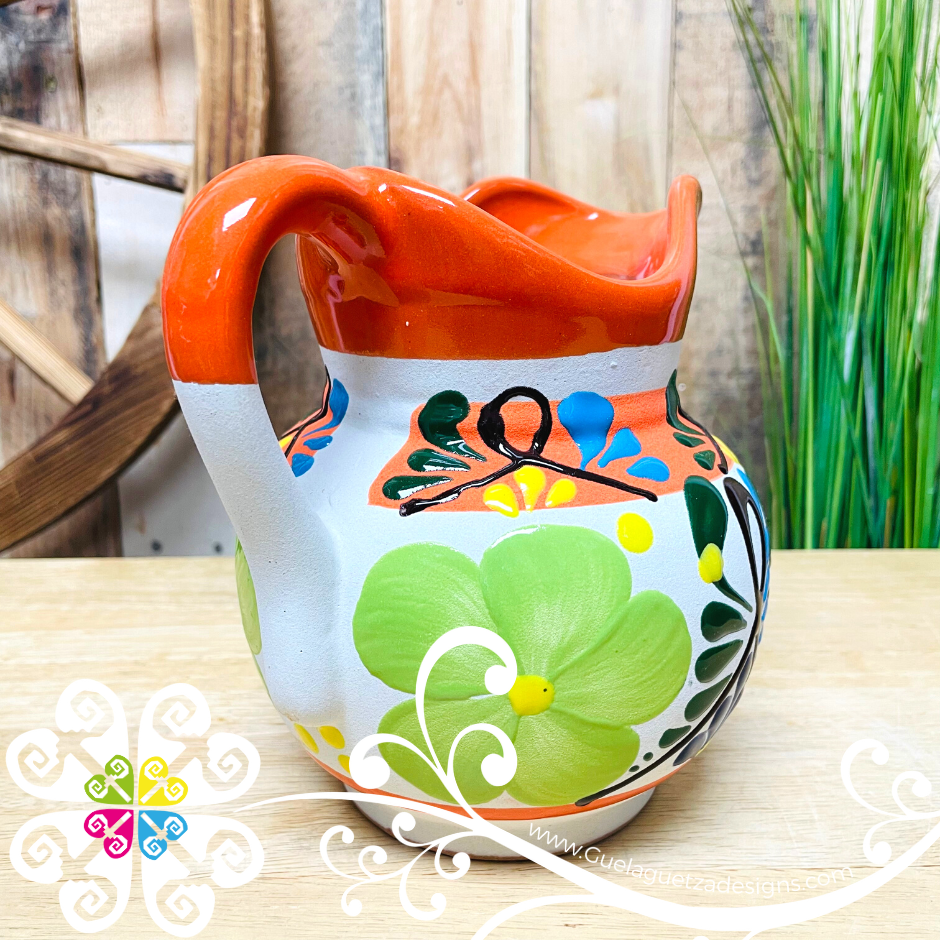 Small Engobe Clay Pitcher - Jarro – Guelaguetza Designs