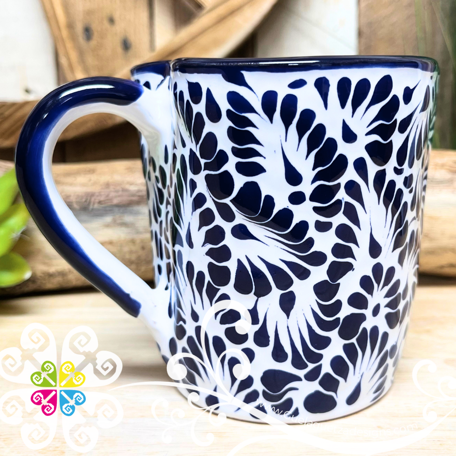 Blue Corazon Talavera Vase - Talavera Home Decor – Guelaguetza Designs