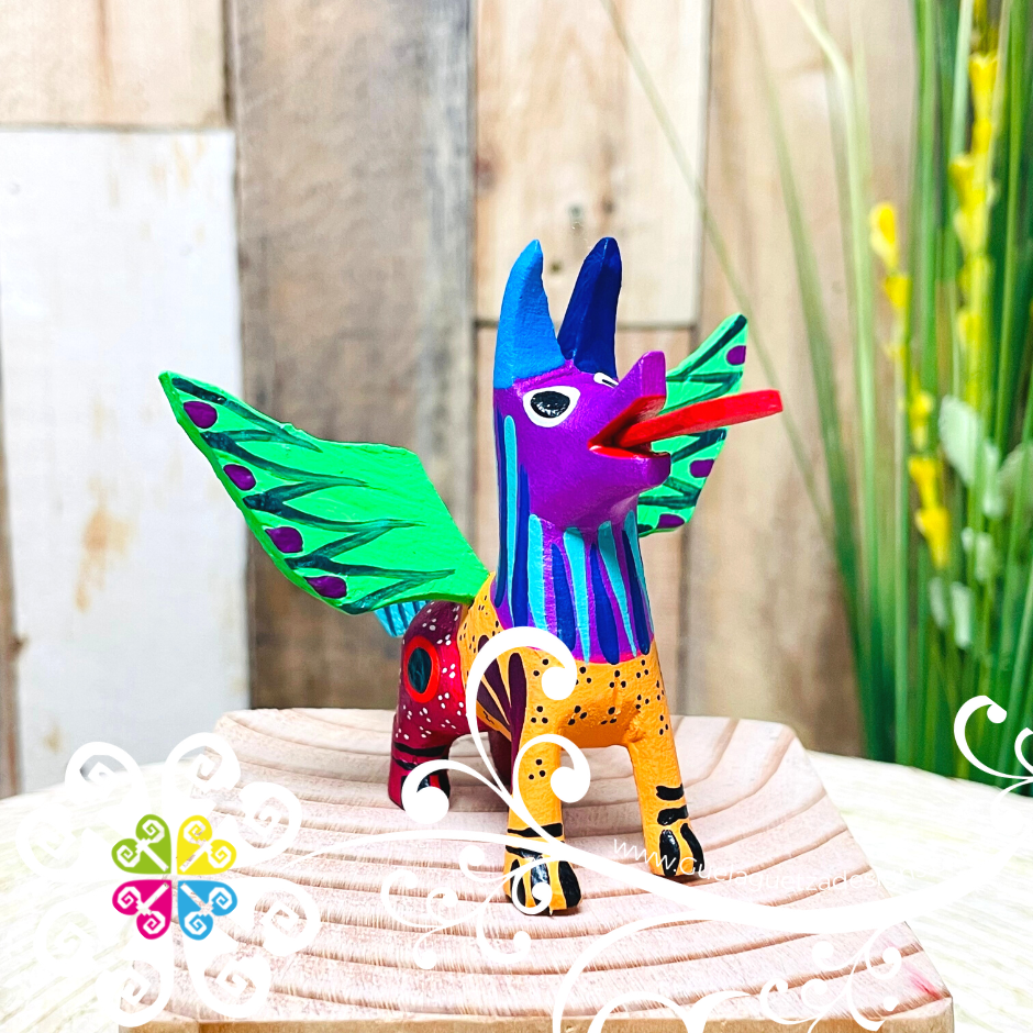 Small Dante Dog Alebrije Handcarve Wood Decoration Figure – Guelaguetza ...