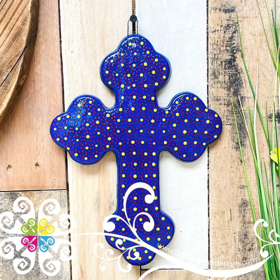 Hand Painted Capula Cross - Cruz Pintada – Guelaguetza Designs