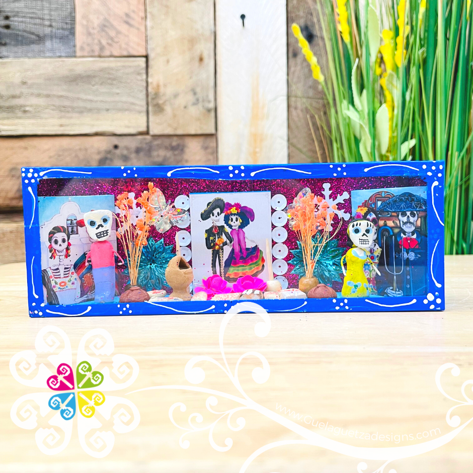 Blue Mini Box Long Mexican Decor - Cajita Decorativa Barro Cocido ...