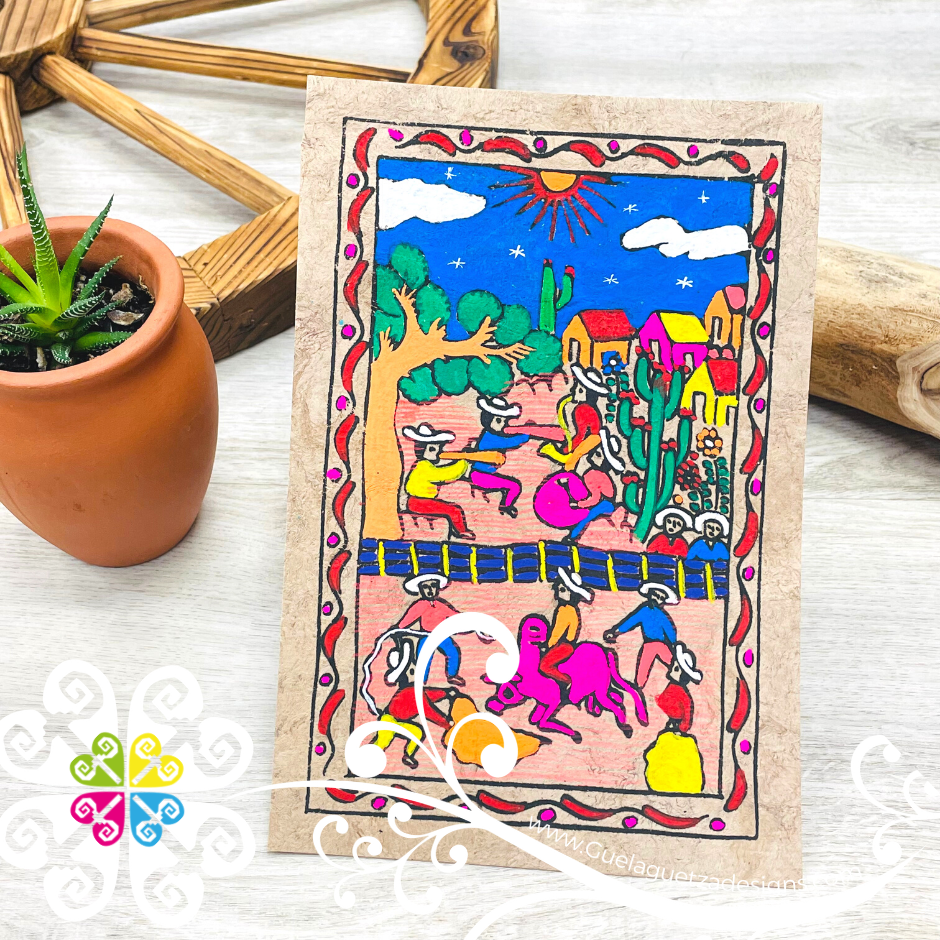 Small Pueblo Designs - Amate Paintings – Guelaguetza Designs