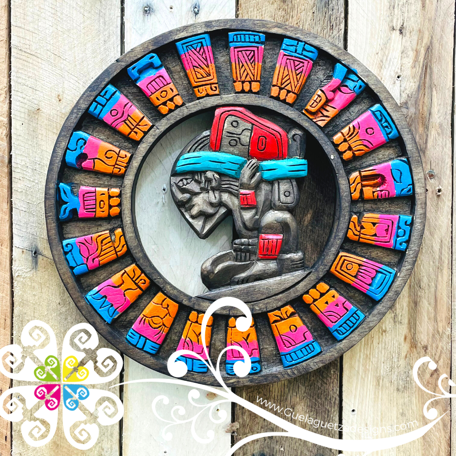 Large Multicolor Hand Carve Mexican Calendars – Guelaguetza Designs