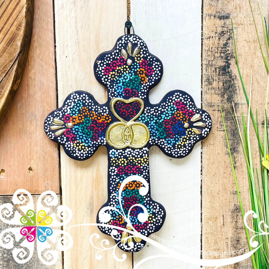 Hand Painted Capula Cross - Cruz Pintada – Guelaguetza Designs