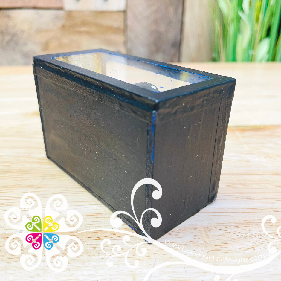Black Mini Square Mexican Box Decor - Cajita Decorativa Barro Cocido ...