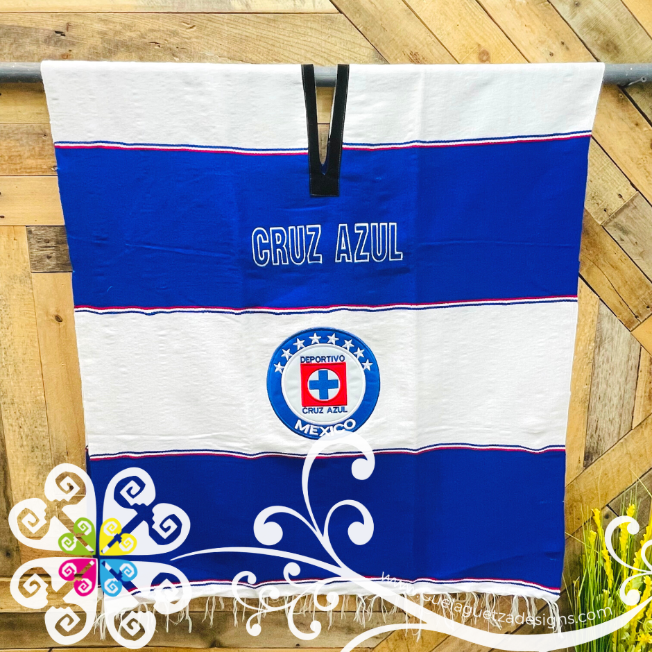 Cruz Azul Soccer Team - Sarape Men Poncho – Guelaguetza Designs
