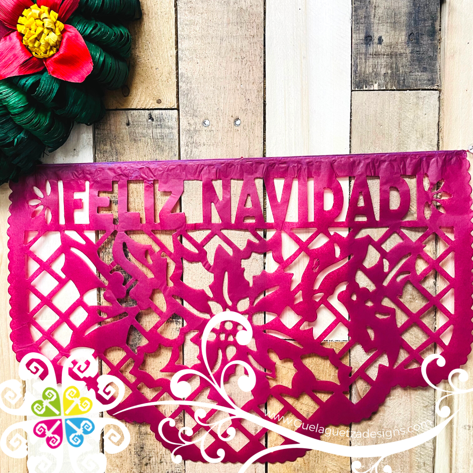 Large Feliz Navidad Design - Papel Picado Banner Navidad – Guelaguetza ...
