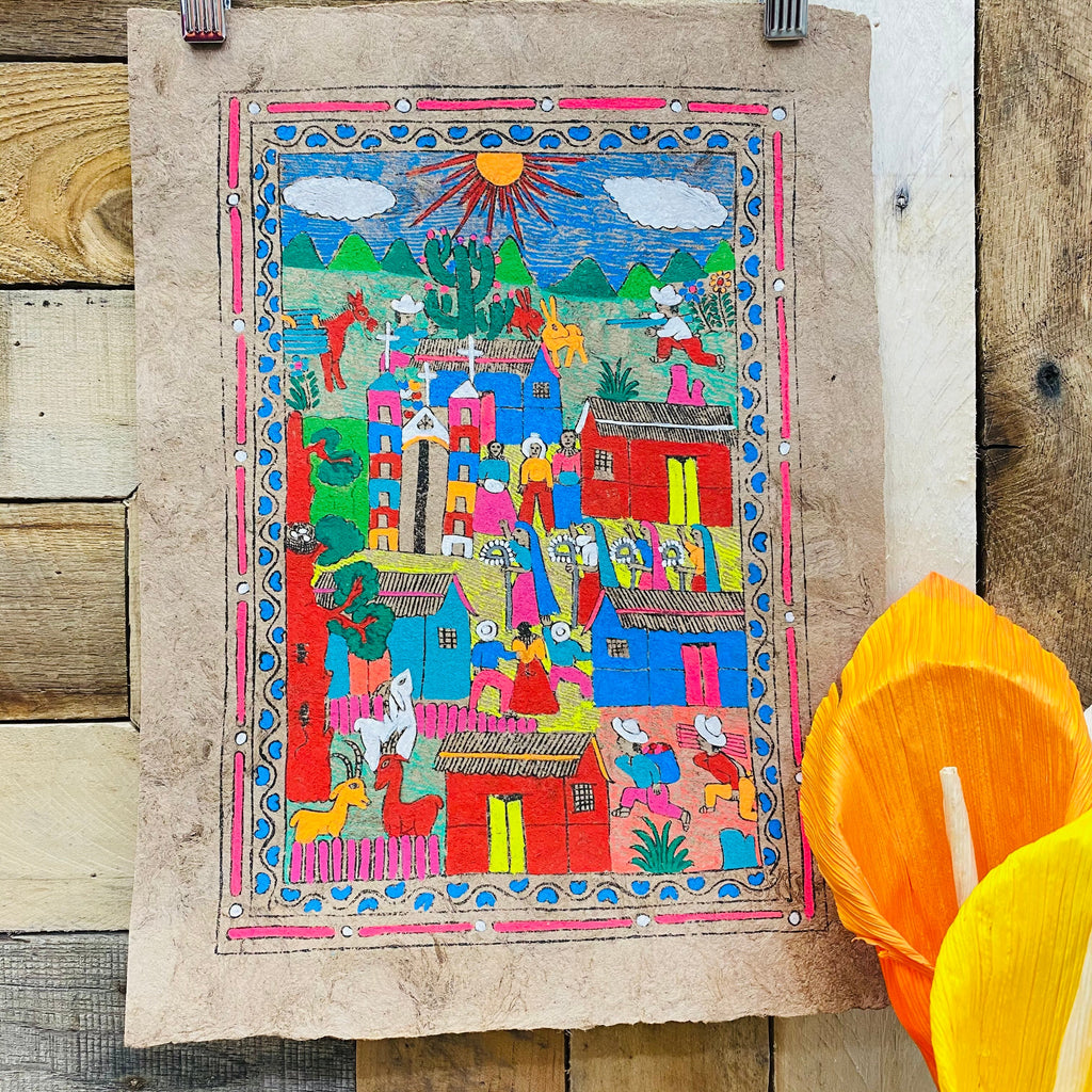 Medium Pueblo Designs - Amate Paintings – Guelaguetza Designs